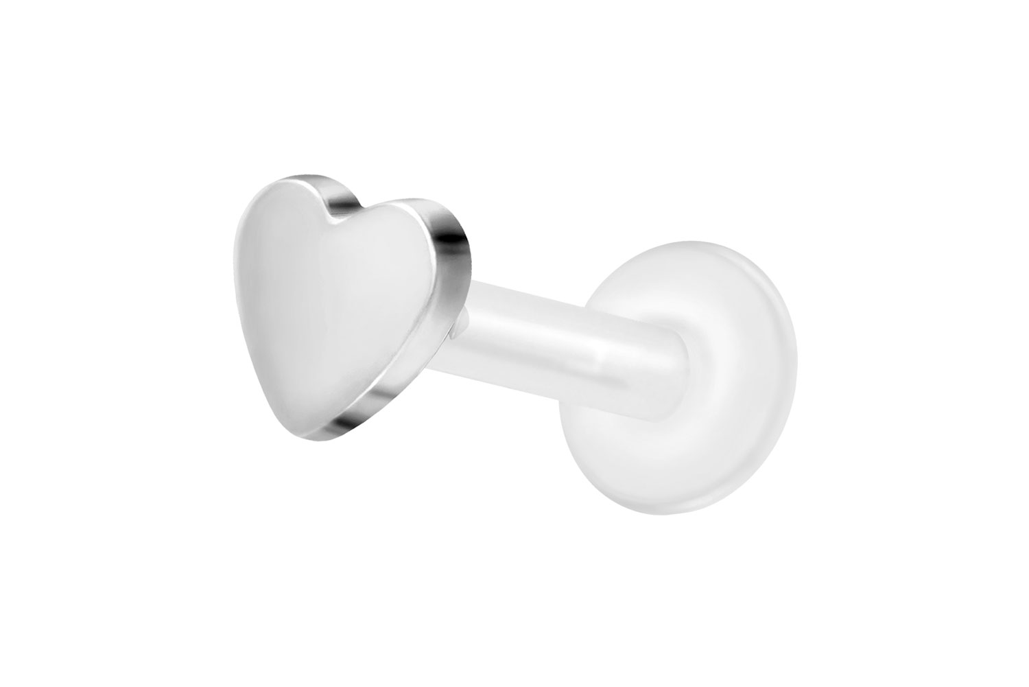 PTFE labret with internal thread + titanium attachment HEART | PIERCINGLINE